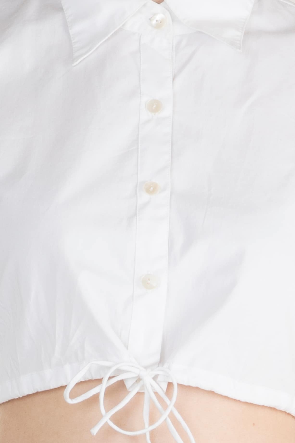 White Drawstring Crop Top by House of Sohn at Pernia's Pop Up Shop 2025