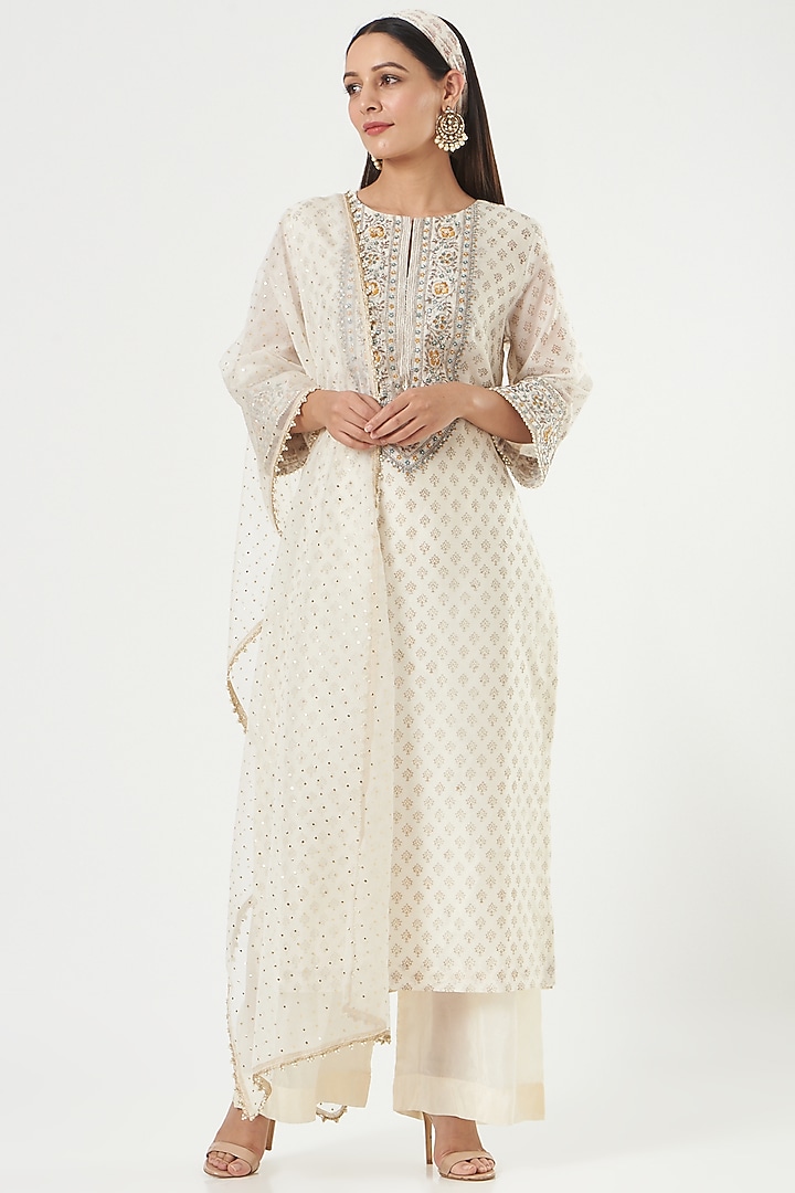 Ivory Kurta Set With Embroidery by Ivory by dipika at Pernia's Pop Up ...