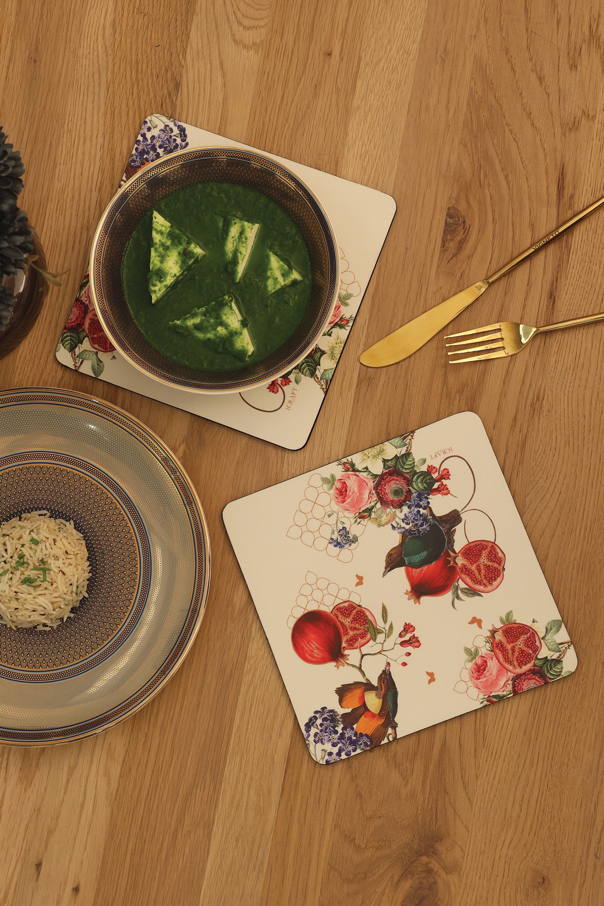 Multi-Colored Velvet Printed Square Trivets Set by ICRAFT at Pernia's ...