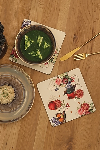 Multi-Colored Velvet Printed Square Trivets Set by ICRAFT at Pernia's ...