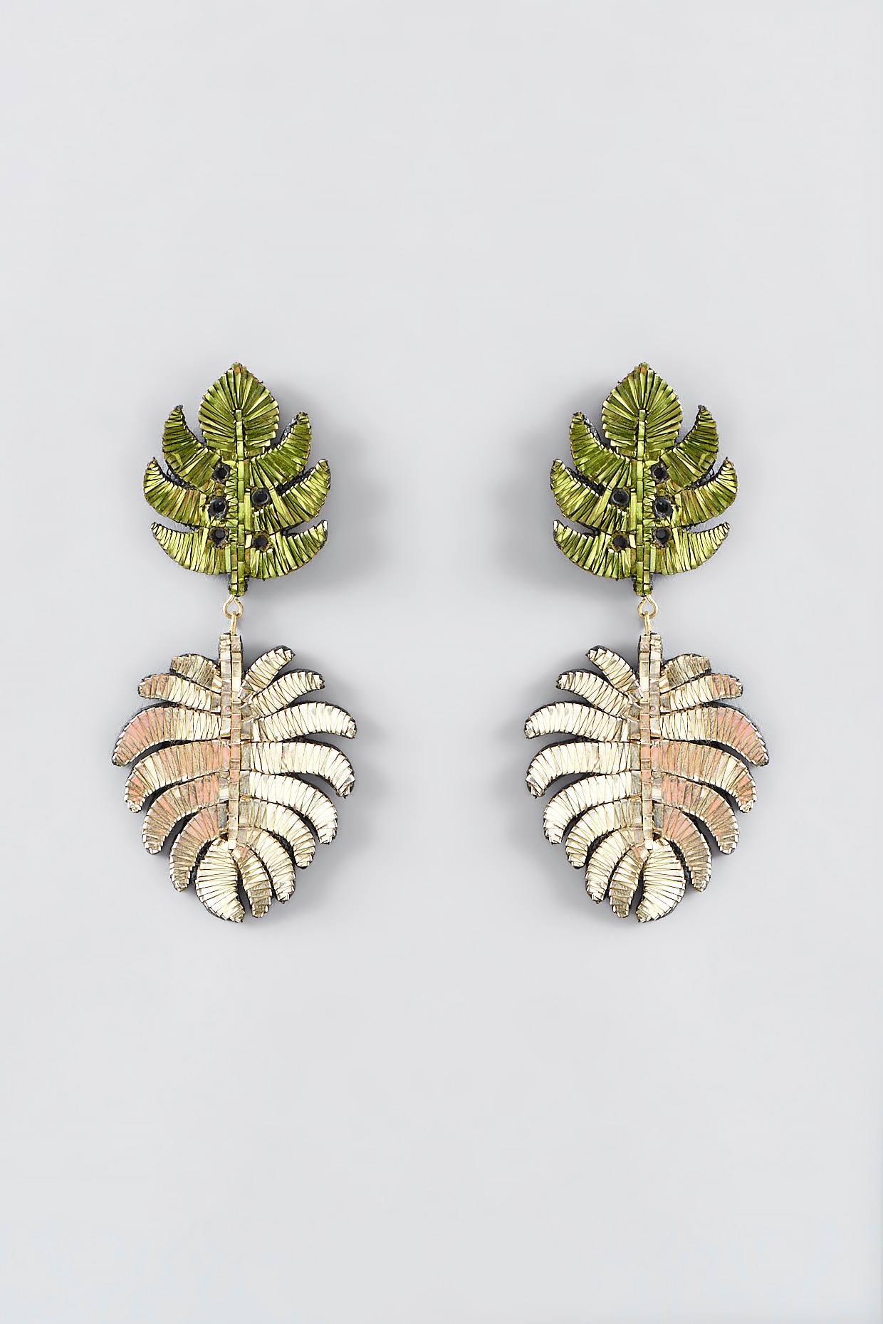 Mukaish & Zardosi Embroidered Duo Dangler Earrings by Iguana By Swasti Parekh at Pernia's Pop Up ...