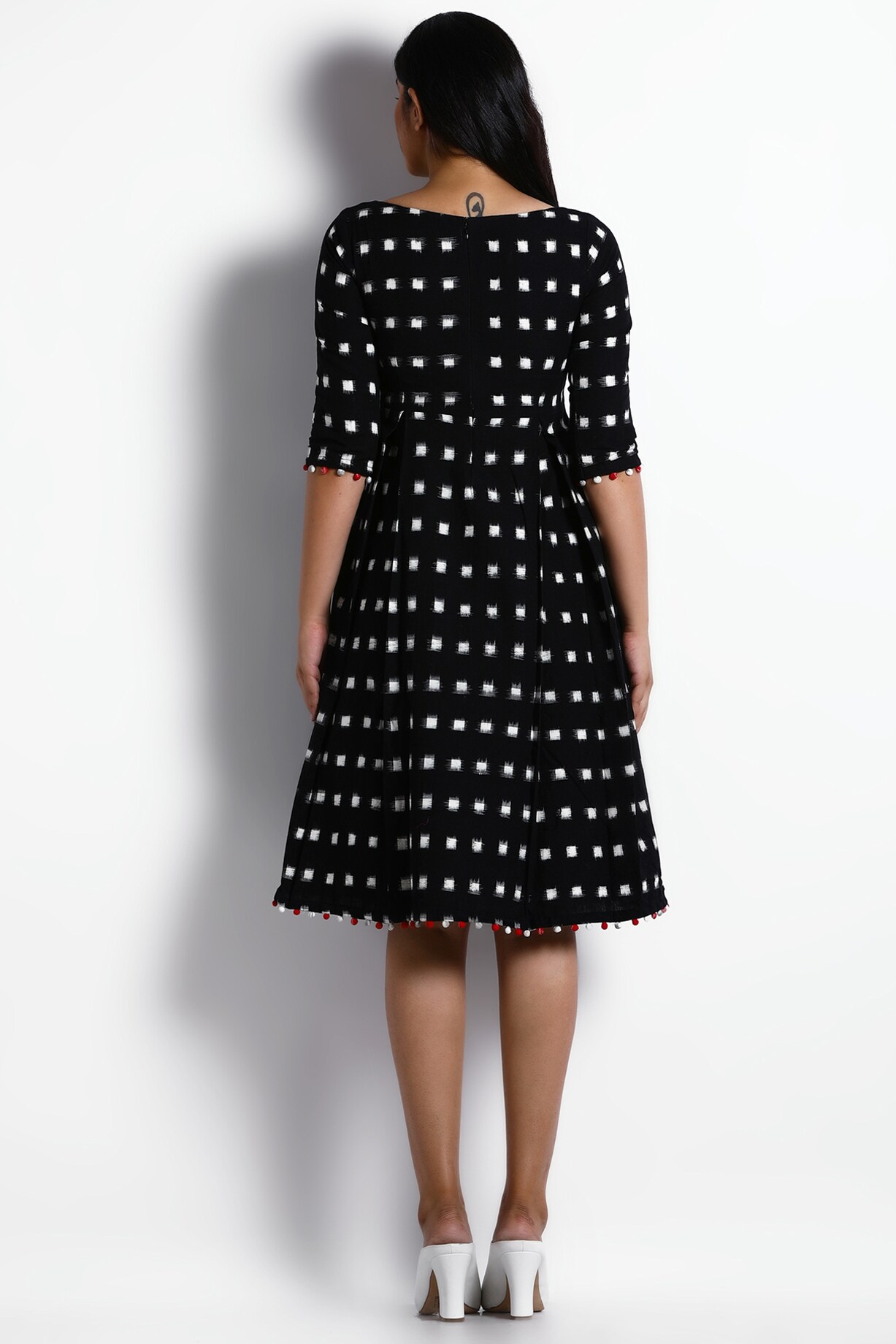 Black Printed Princess Cut Dress by Indigo Dreams at Pernia's Pop Up ...