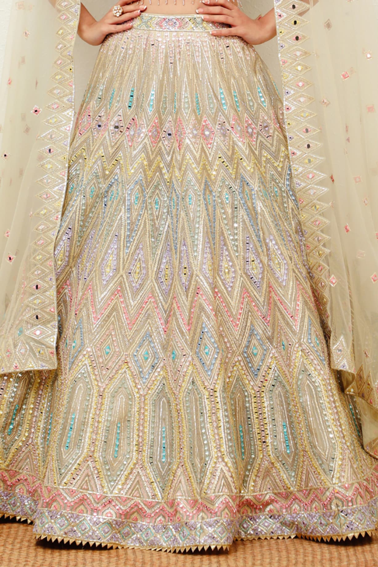 Multi-Colored Embellished Wedding Lehenga Set by Studio Iris at Pernia ...