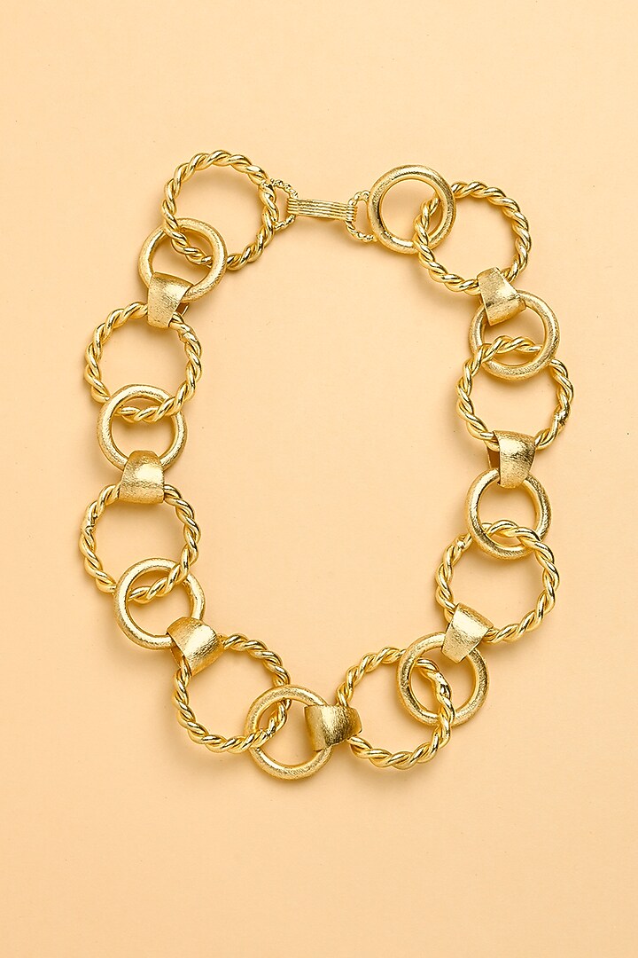 Gold Finish Infinity Loop Choker Necklace by Joules By Radhika at ...