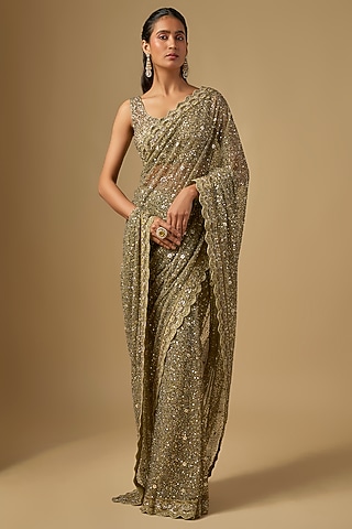 Gold Net Sequins Work Bridal Saree Set by Jayanti Reddy at Pernia's Pop ...