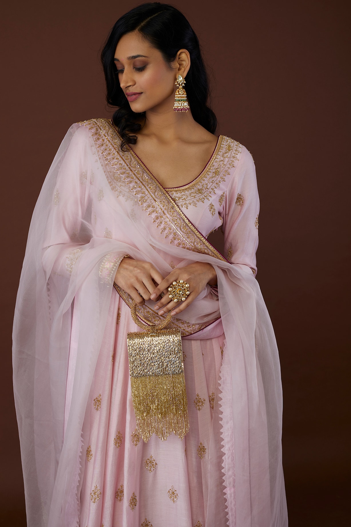 Blush Pink Embroidered Anarkali Set by Jigar Mali at Pernia's Pop Up ...