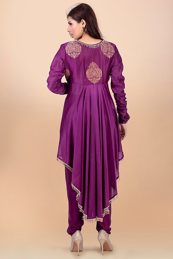Purple Draped Dhoti Set Design by Jajobaa at Pernia's Pop Up Shop 2024