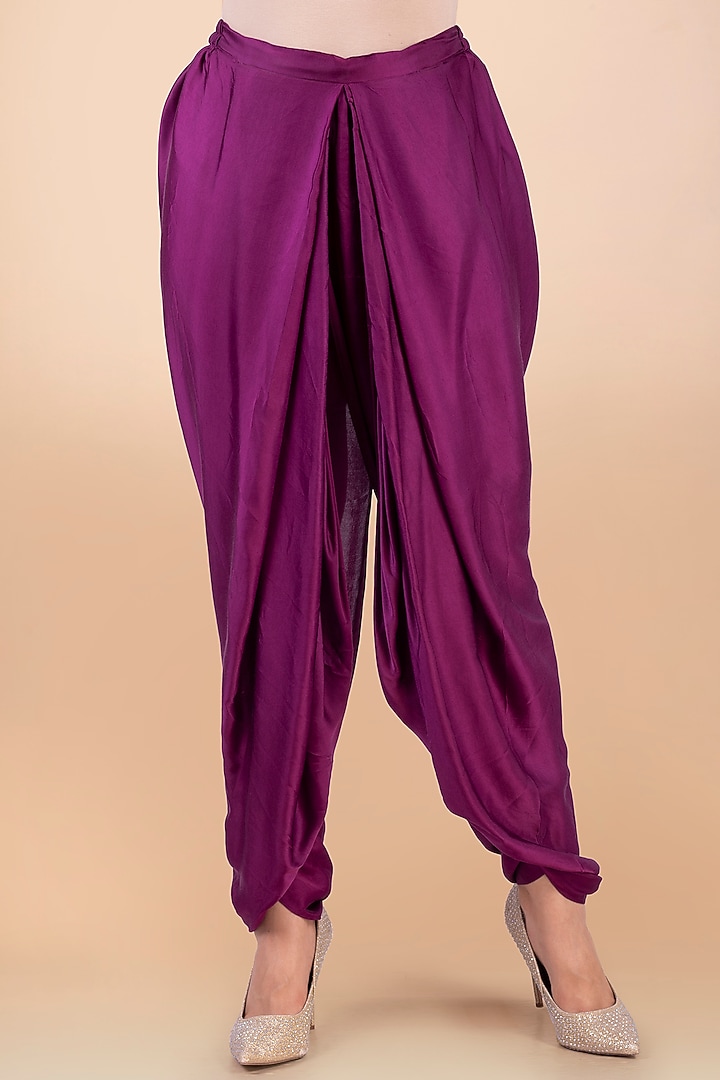 Purple Draped Dhoti Set by Jajobaa at Pernia's Pop Up Shop 2025