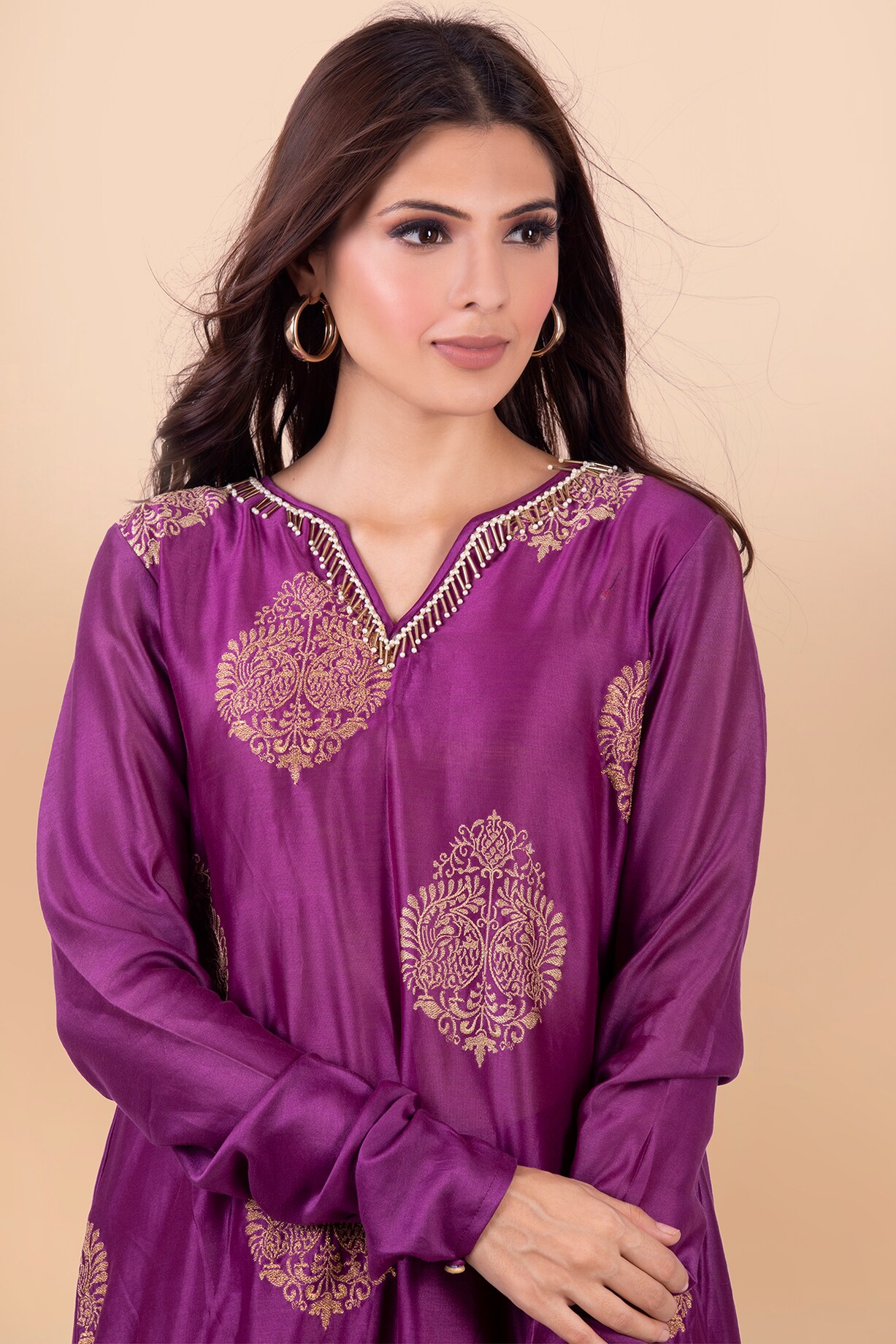 Purple Draped Dhoti Set Design by Jajobaa at Pernia's Pop Up Shop 2024