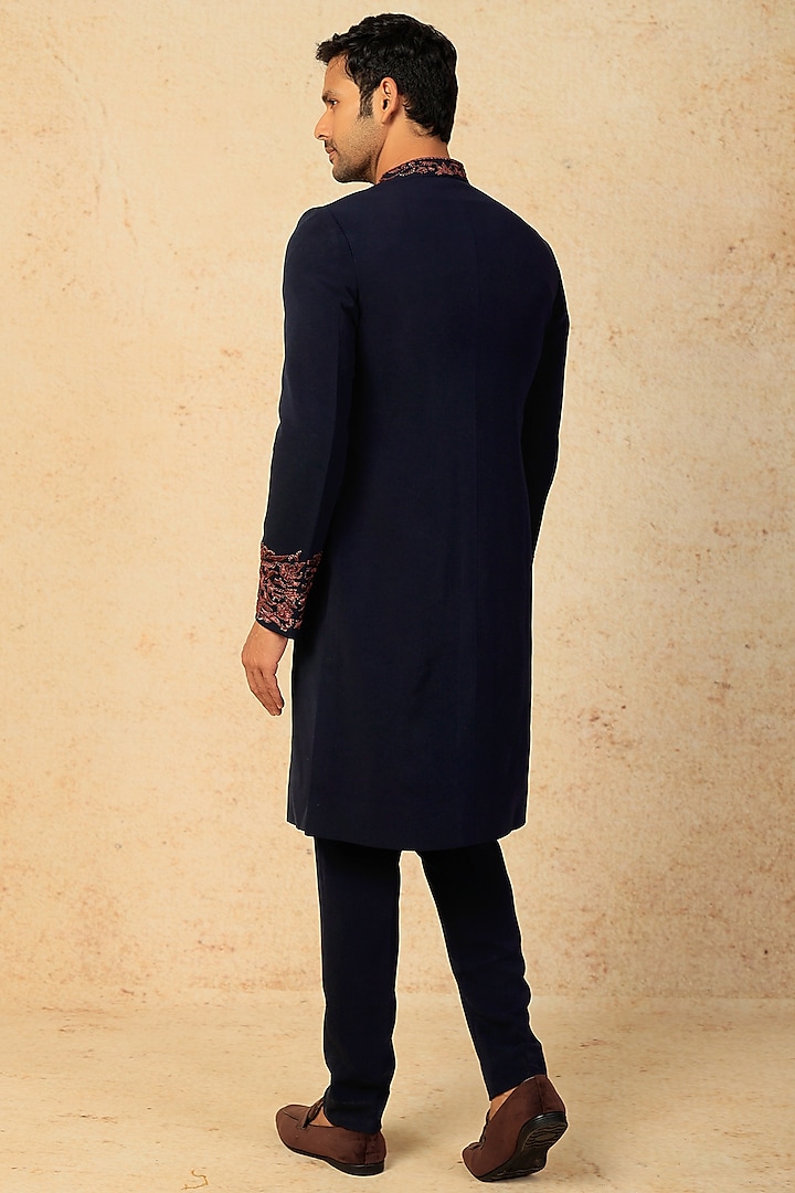 Buy Sarab Khanijou Navy Blue Embroidered Indo Western Set at Pernia ... Buy Sarab Khanijou Navy Blue Embroidered Indo Western Set at Pernia ...