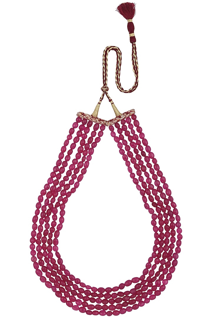 Maroon stones multi string necklace available only at Pernia's Pop Up ...