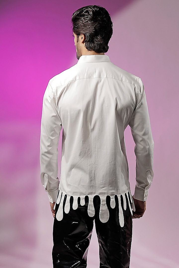 Buy Jubinav Chadha Men White Cotton Drip Shirt at Pernia'sPopUpShopMen 2025