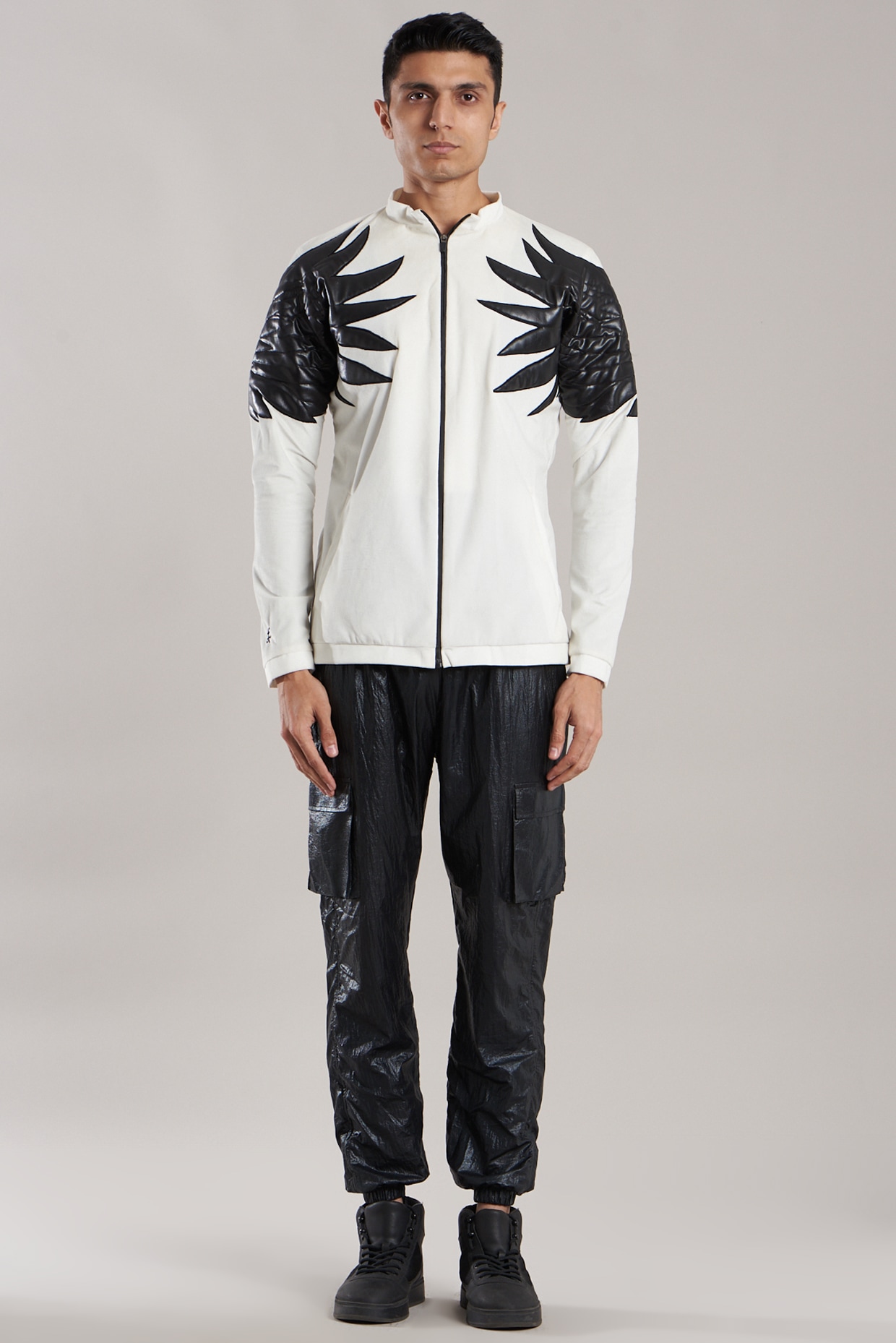 White Velvet Jacket by Jubinav Chadha Men at Pernia's Pop Up Shop 2025