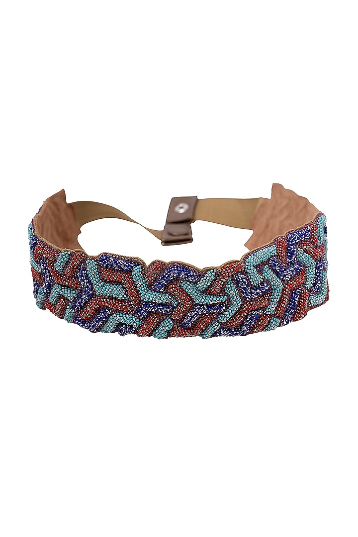 Multi-Colored Suede Hand Embroidered Belt Design by Jyo Das Accessories ...