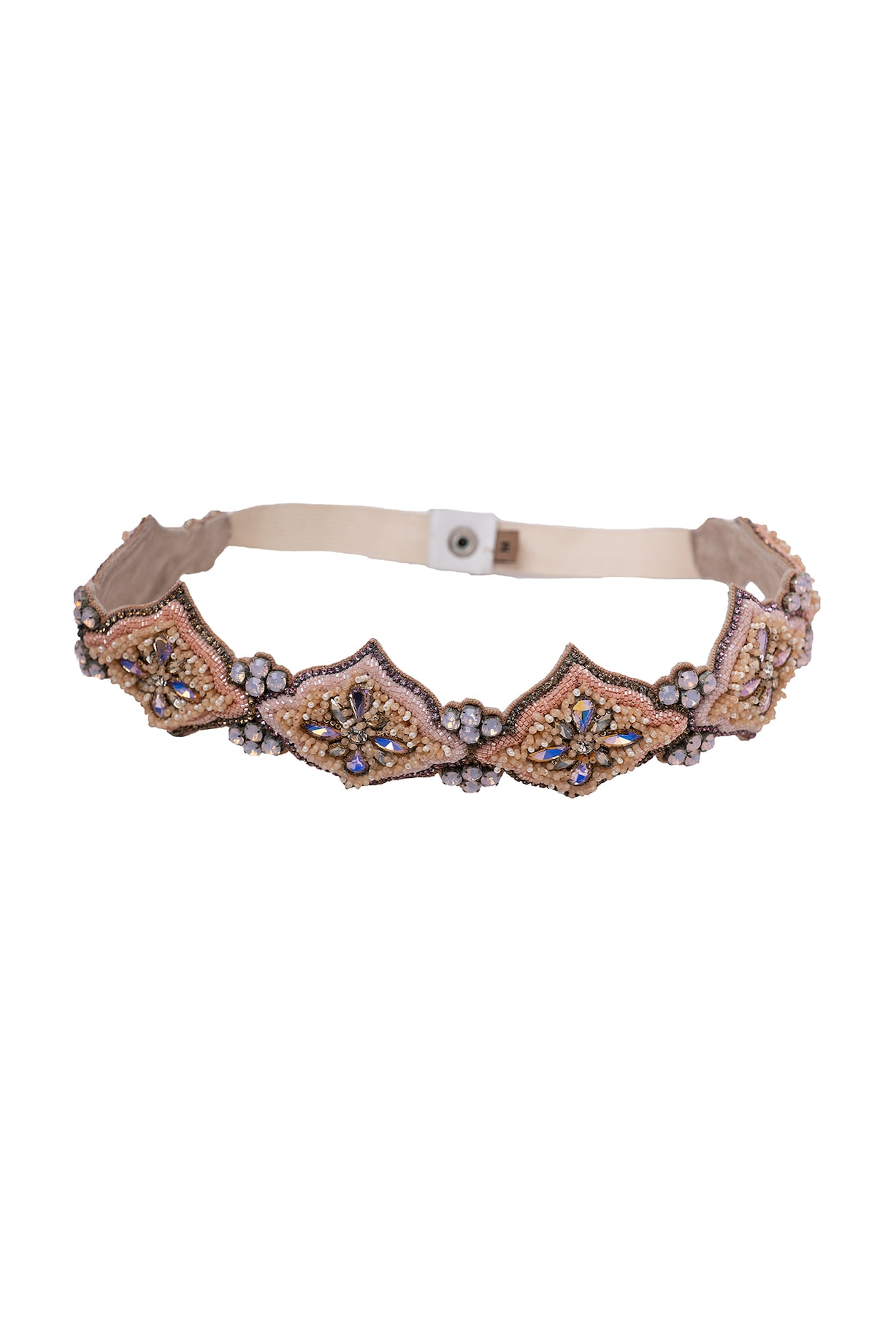 Peach Suede Hand Embroidered Belt Design by Jyo Das Accessories at ...
