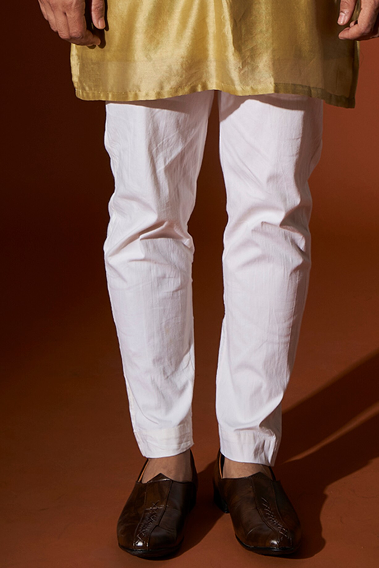 Buy KAAJ Button Golden Embroidered Bundi Jacket With Kurta Set at ...