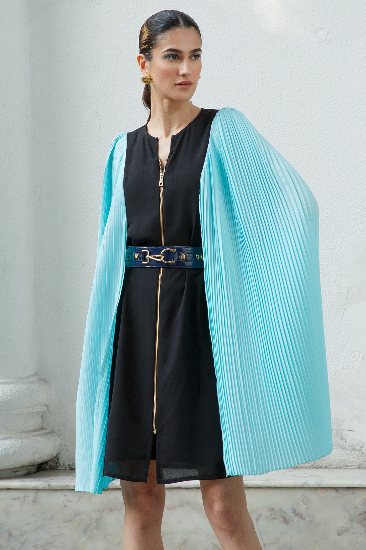 Black & Pool Blue Dress by Kamaali Pret at Pernia's Pop Up Shop 2025