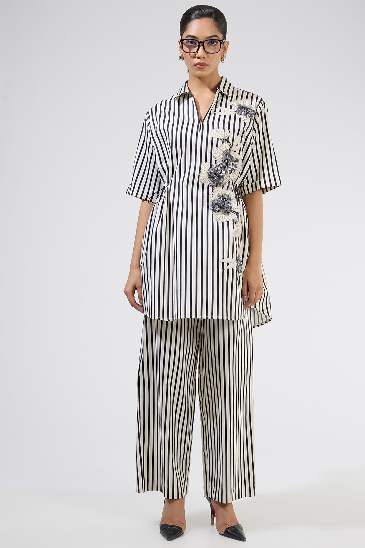 Multi-Colored Cotton Embellished Co-Ord Set by Kanika Goyal at Pernia's ...