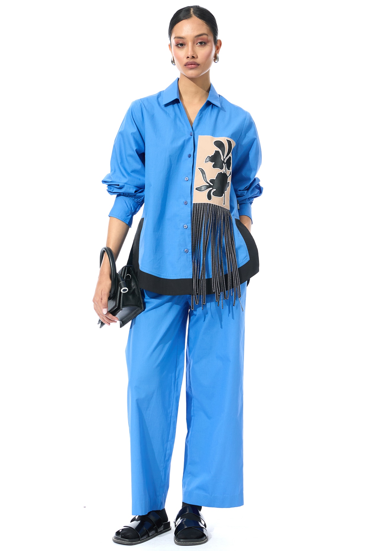 Blue Cotton Embellished Co-Ord Set by Kanika Goyal at Pernia's Pop Up ...