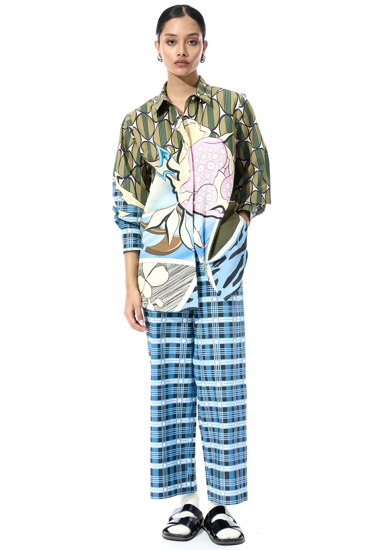 Multi-Colored Cotton Engineered Printed Co-Ord Set by Kanika Goyal at ...