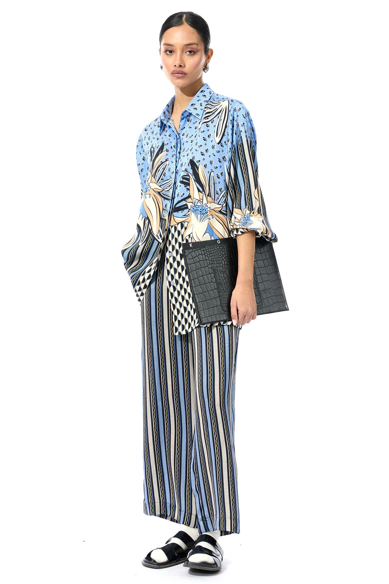 Multi-Colored Cotton Engineered Printed Co-Ord Set by Kanika Goyal at ...