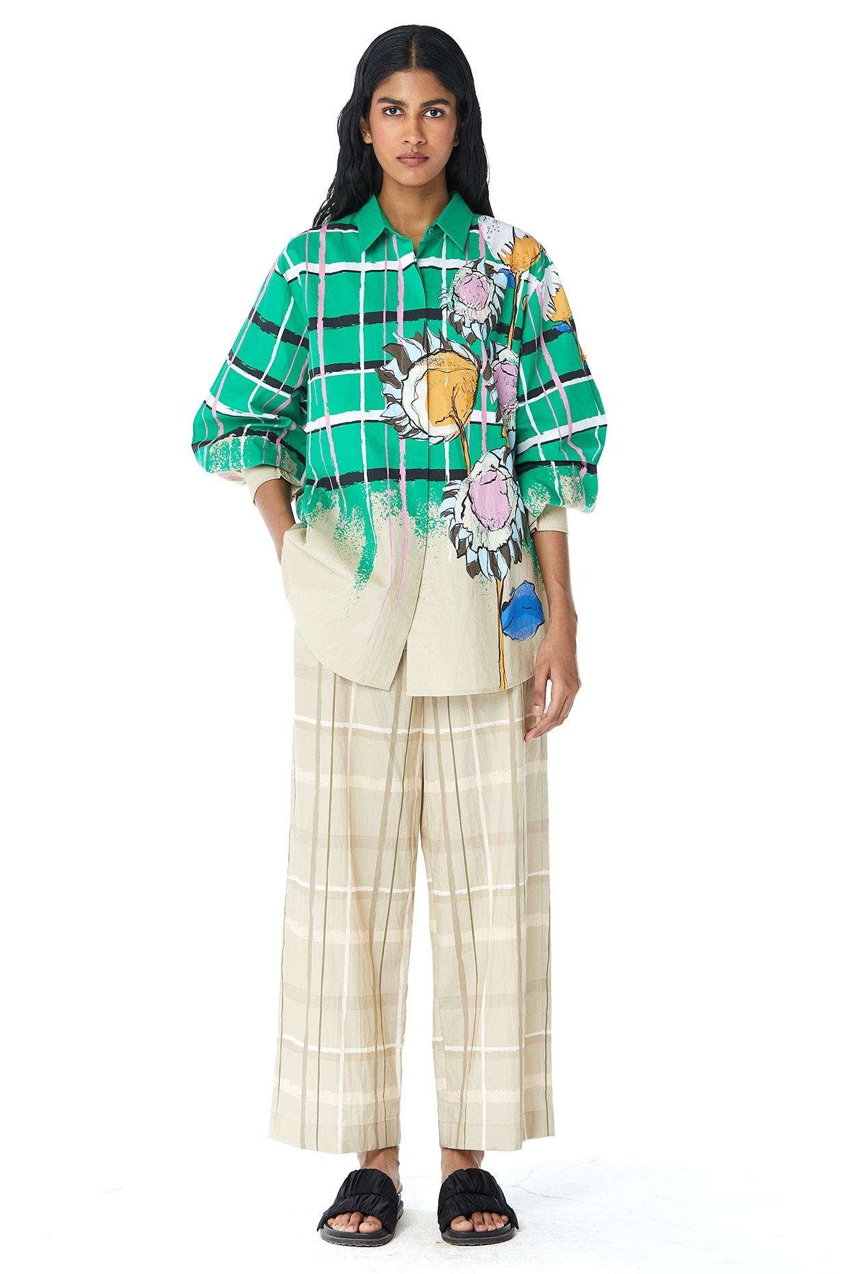 Multi-Colored Cotton Engineered Printed Co-Ord Set by Kanika Goyal at ...