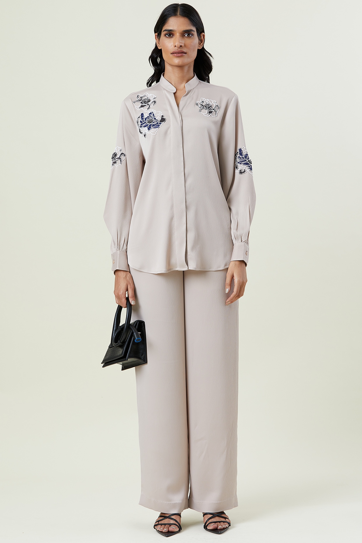 Beige Polyester Hand Embellished Co-Ord Set by Kanika Goyal at Pernia's ...