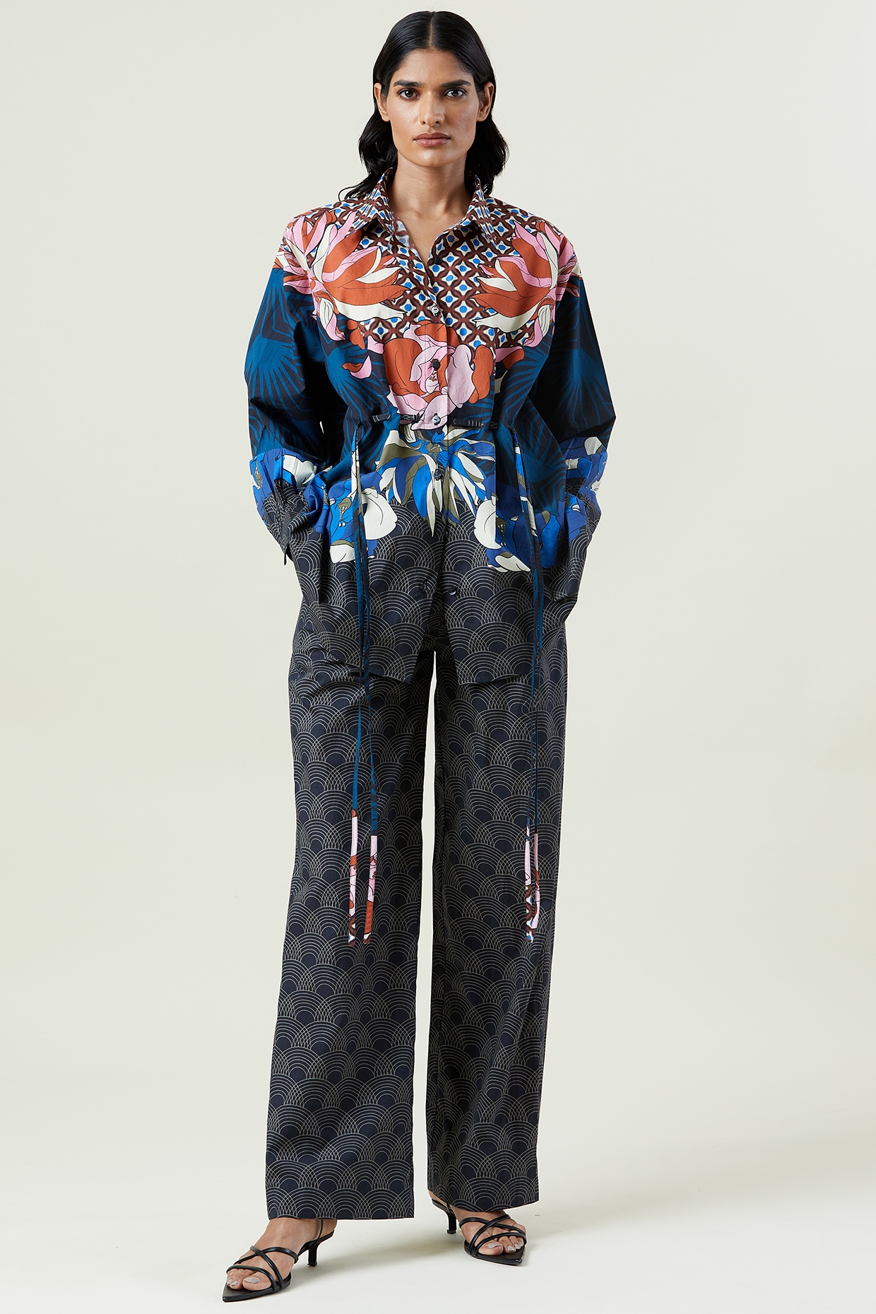 Multi-Colored Cotton Engineered Printed Co-Ord Set by Kanika Goyal at ...