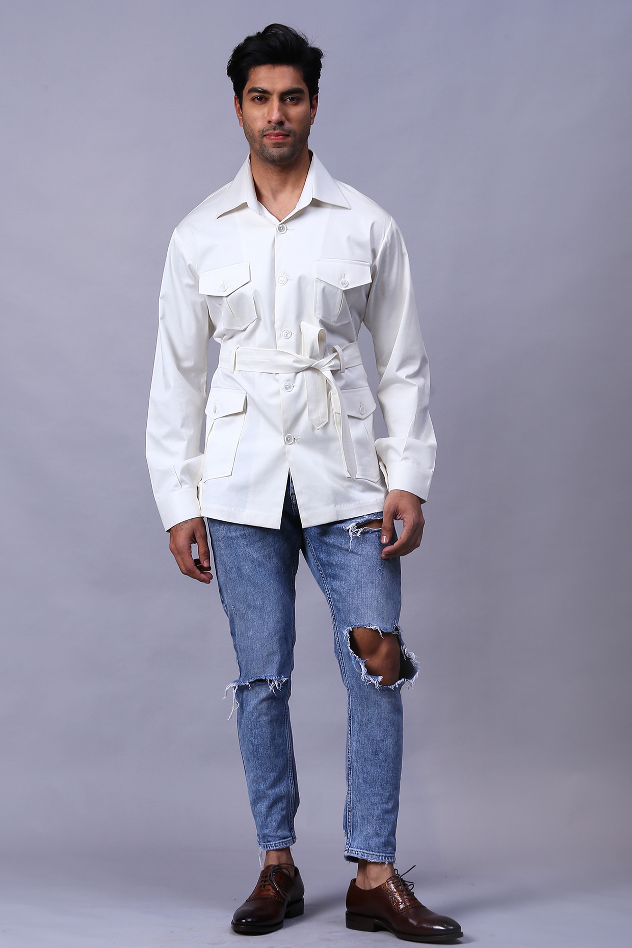 White Pure Cotton Shirt by Kanishk Mehta Designs at Pernia's Pop Up ...