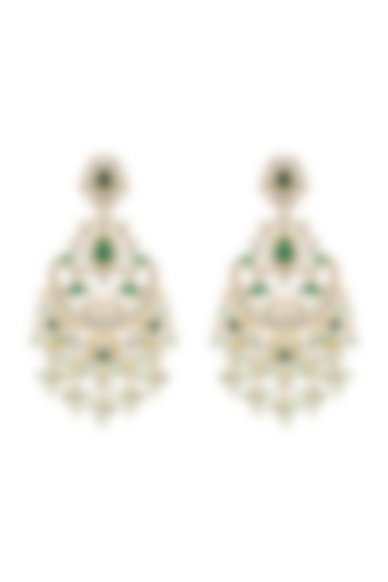 Gold Plated Vellore Polki Chandbali Earrings Design by Kaari at Pernia's Pop Up Shop 2022