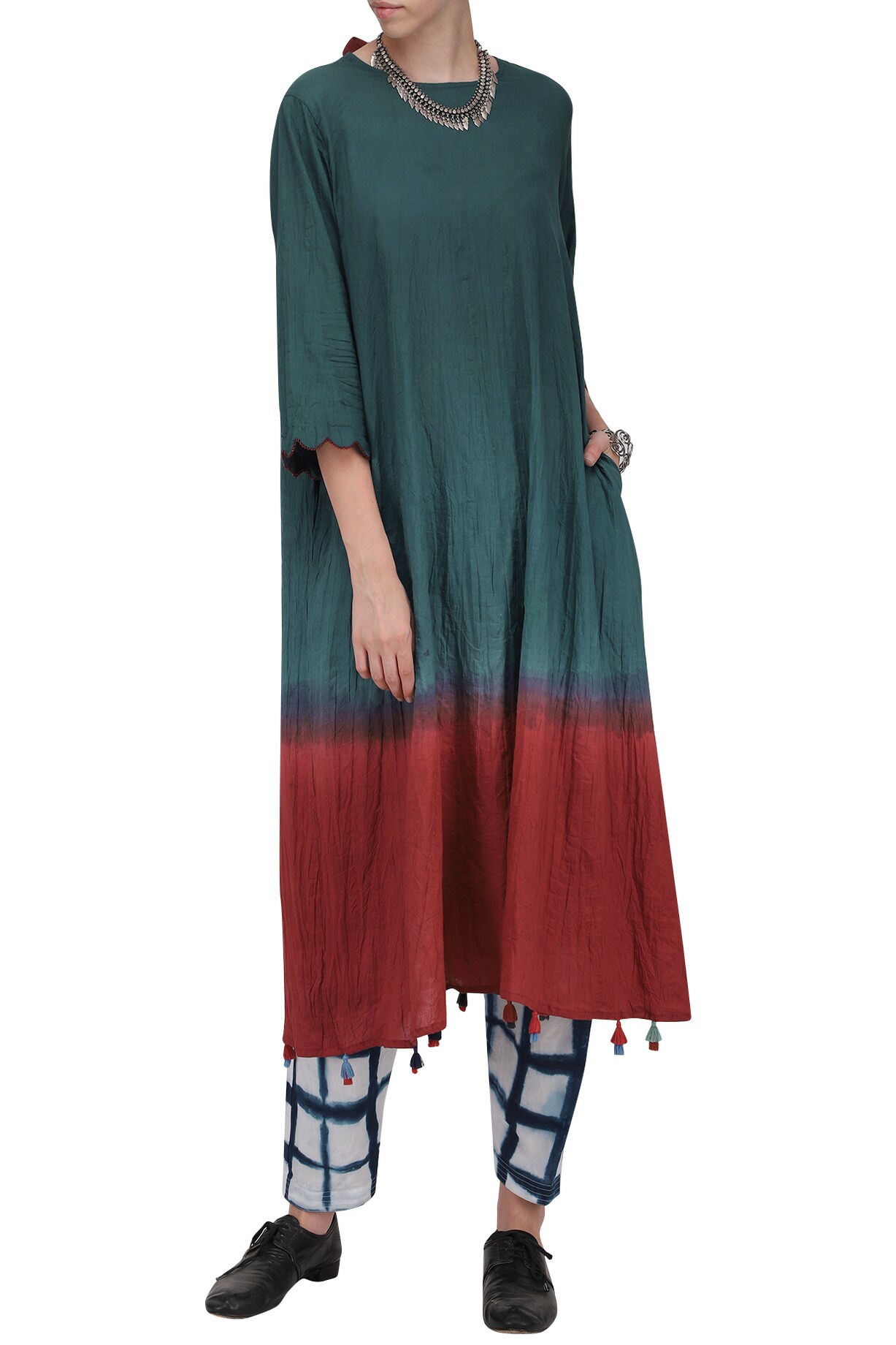 Red and blue long tunic available only at Pernia's Pop Up Shop. 2024