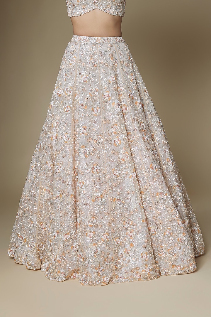 Peach Organza Bridal Lehenga Set by Kalighata at Pernia's Pop Up Shop 2026