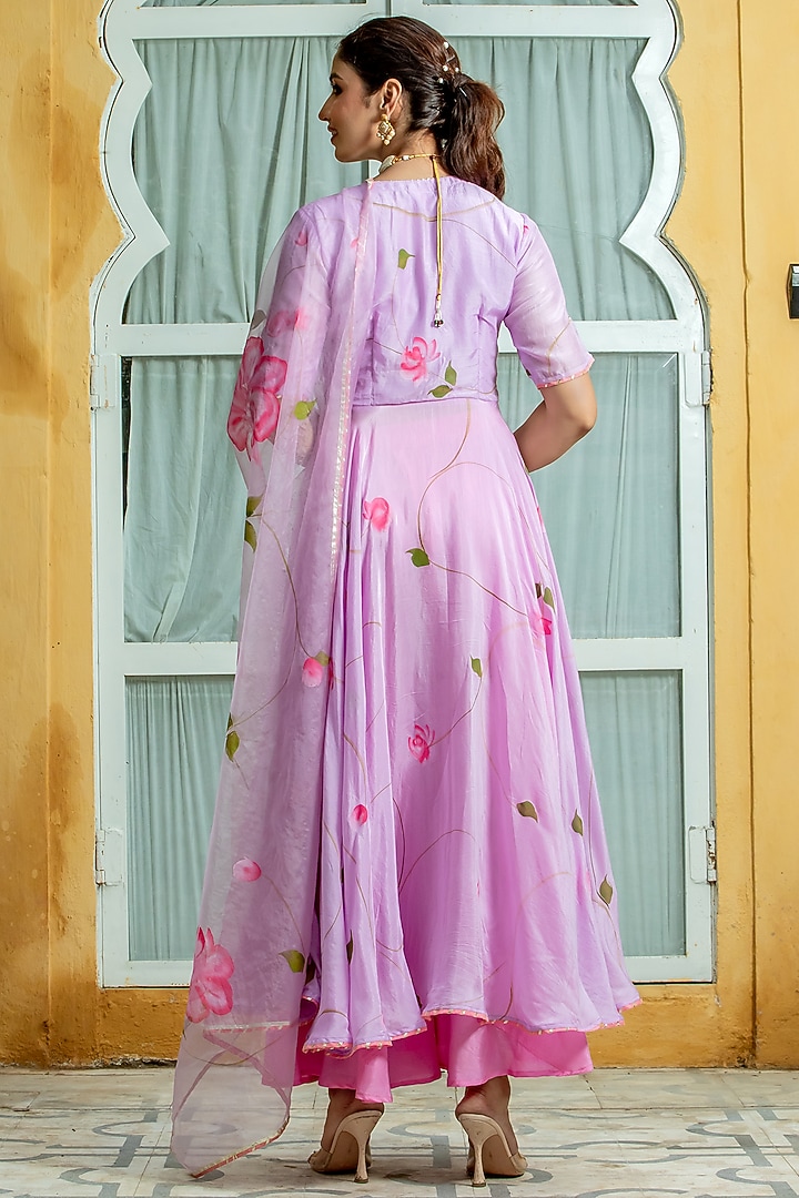Lavender Hand Painted Anarkali Set Design by Kohsh at Pernia's Pop Up ...