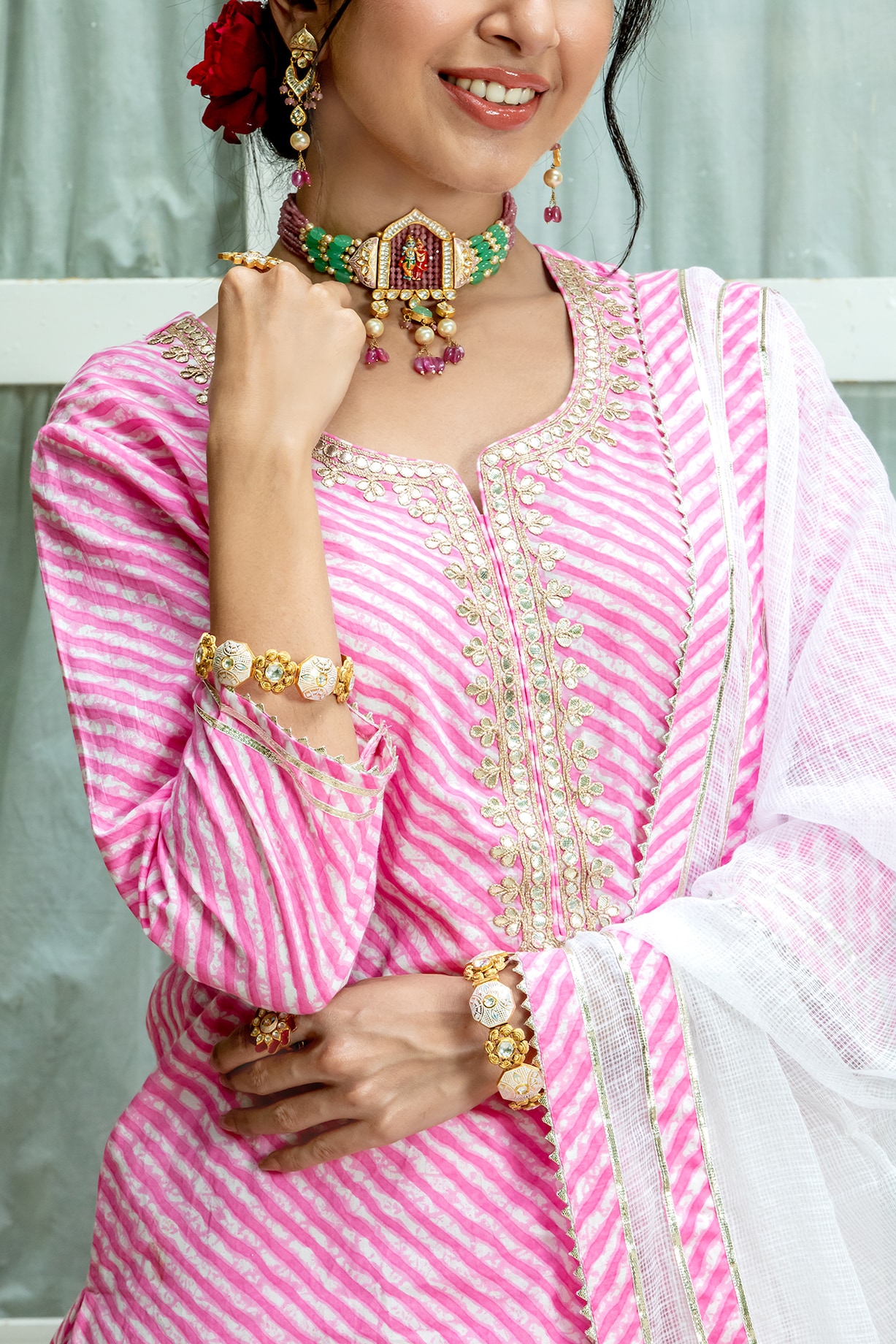 White Cotton Skirt Set Design by Kohsh at Pernia's Pop Up Shop 2024