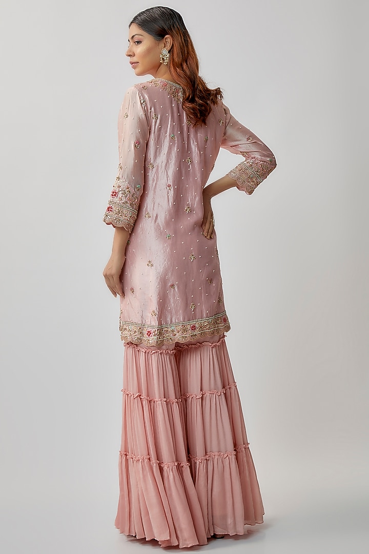 Pink Chiffon Sharara Set Design by Khushboo Bagri at Pernia's Pop Up ...