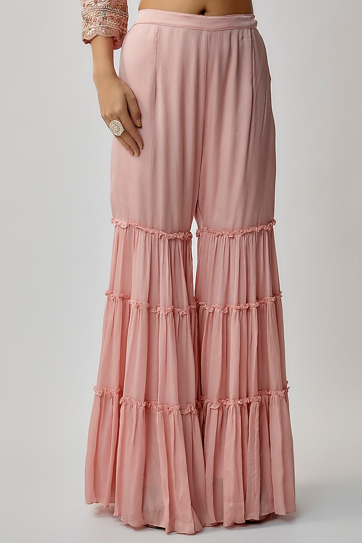 Pink Chiffon Sharara Set Design by Khushboo Bagri at Pernia's Pop Up ...