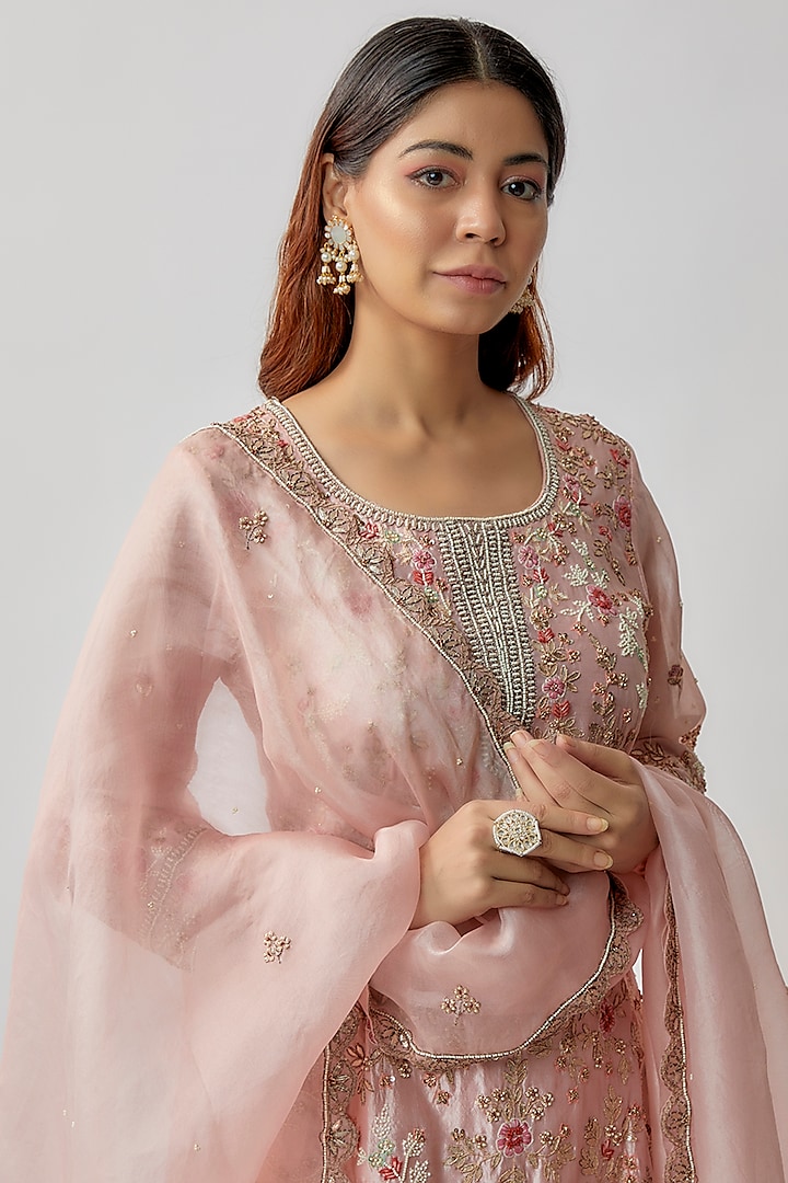 Pink Chiffon Sharara Set Design by Khushboo Bagri at Pernia's Pop Up ...