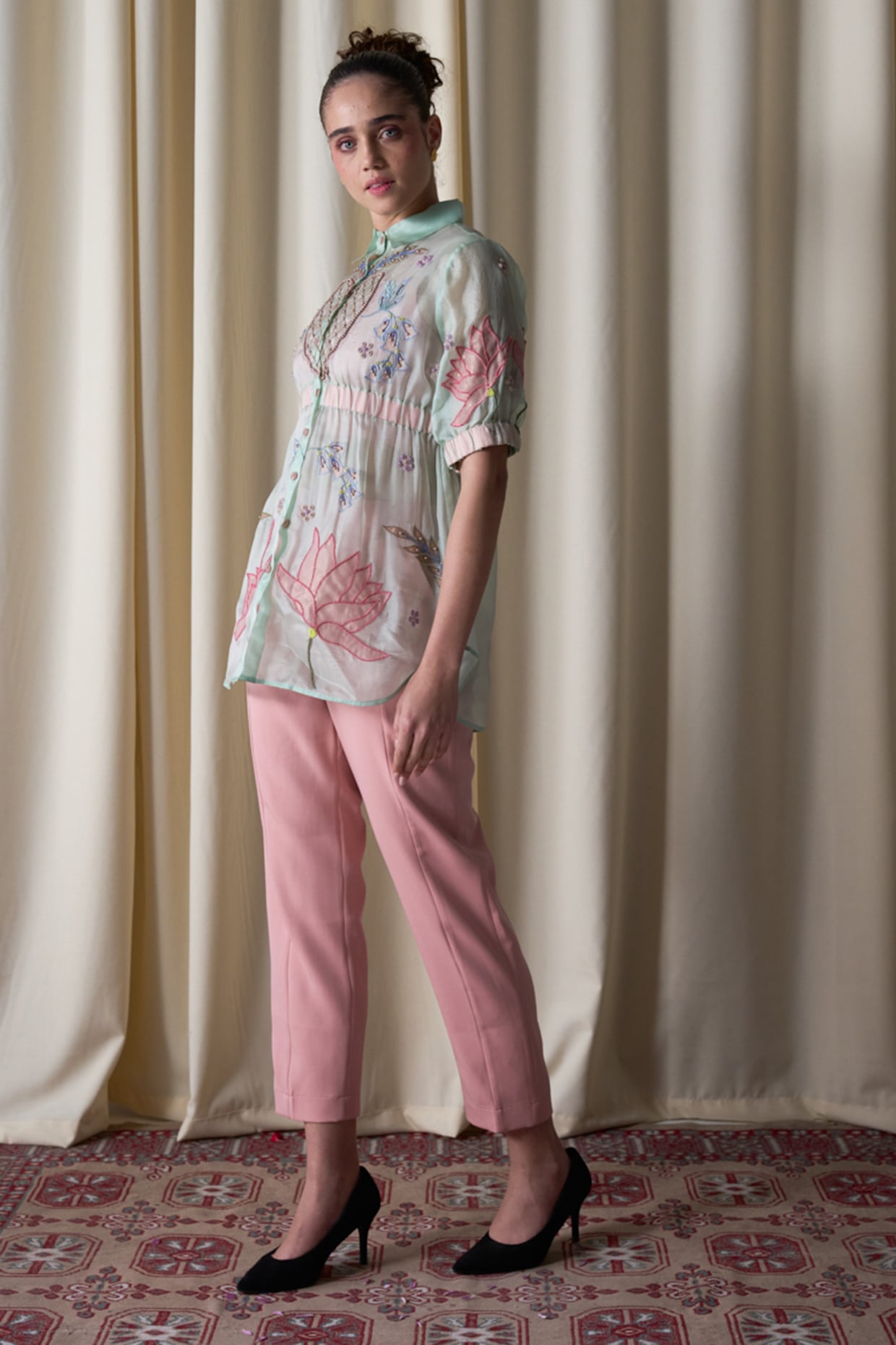 Pink Premium Crepe Pant Set by Love Kiki at Pernia's Pop Up Shop 2025