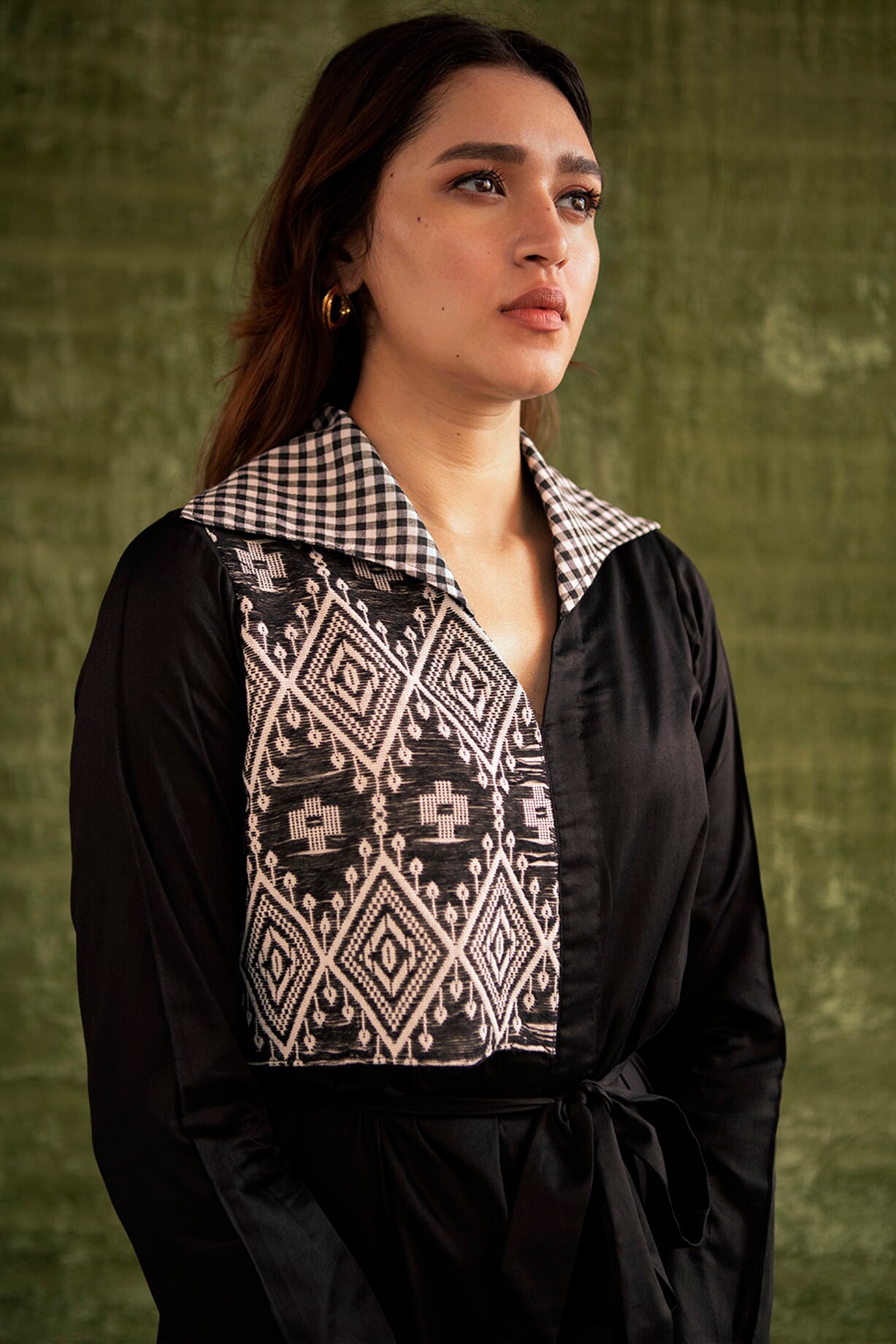 Black Shirt Dress With Weaving by Kritika Murarka at Pernia's Pop Up ...