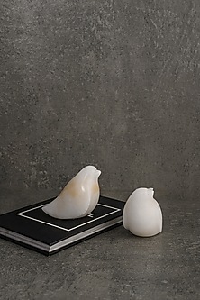 White Marble Bird Sculpture (Set of 2) Design by Kaksh studio at Pernia ...