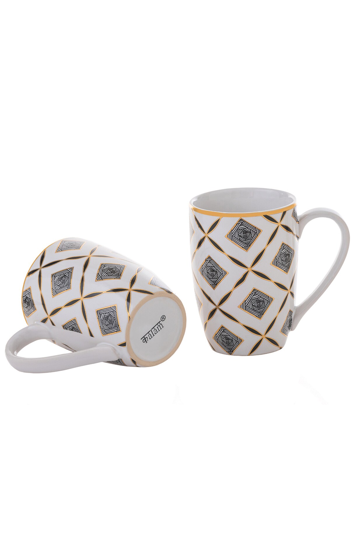 Black & White Porcelain Monochrome Mugs (Set Of 2) by Kalam at Pernia's ...