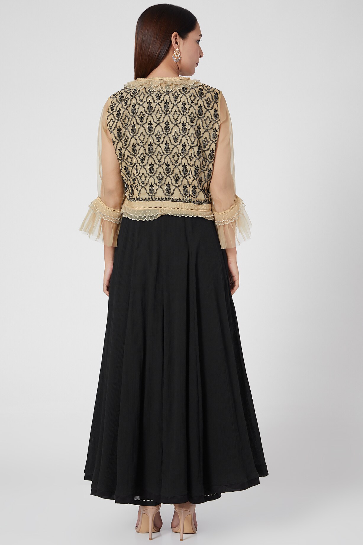 Black Georgette & Net Anarkali Set by House Of Kotwara at Pernia's Pop ...