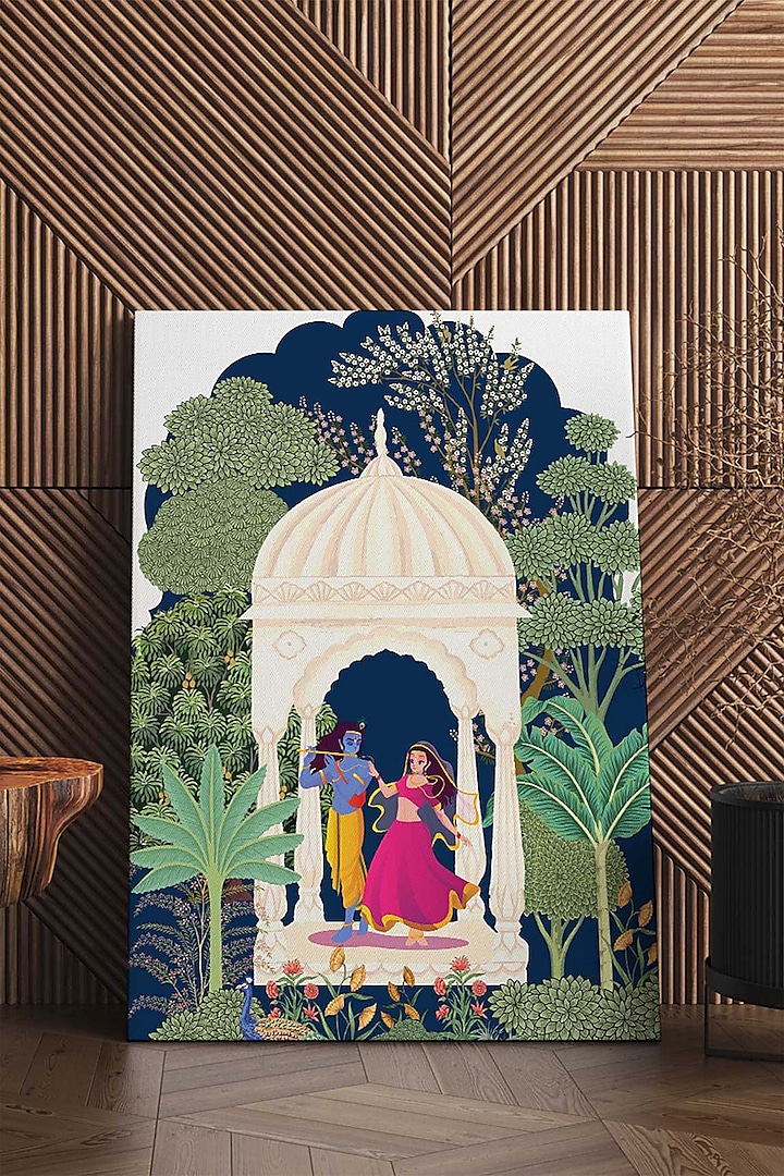 Green & Blue Cotton Pichwai Wall Art Design by Krutik at Pernia's Pop ...