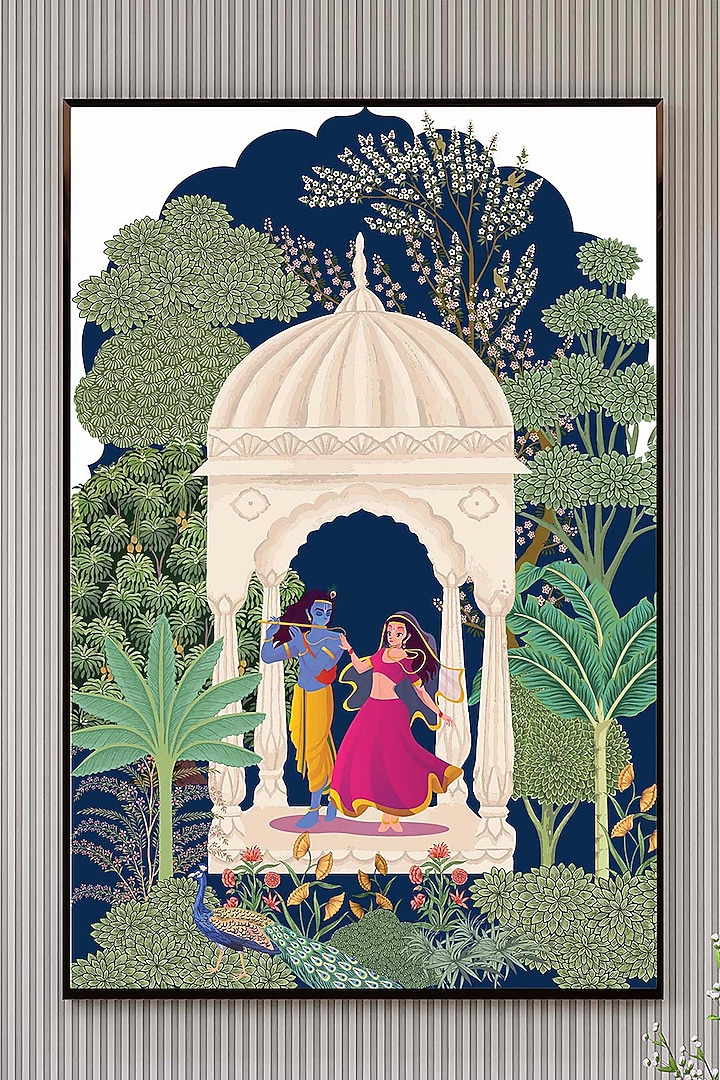 Green & Blue Cotton Pichwai Wall Art Design by Krutik at Pernia's Pop ...