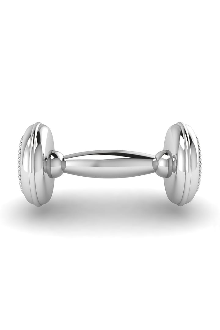 Sterling Silver Beaded Dumbbell Baby Rattle Design by KRYSALIIS KIDS at ...
