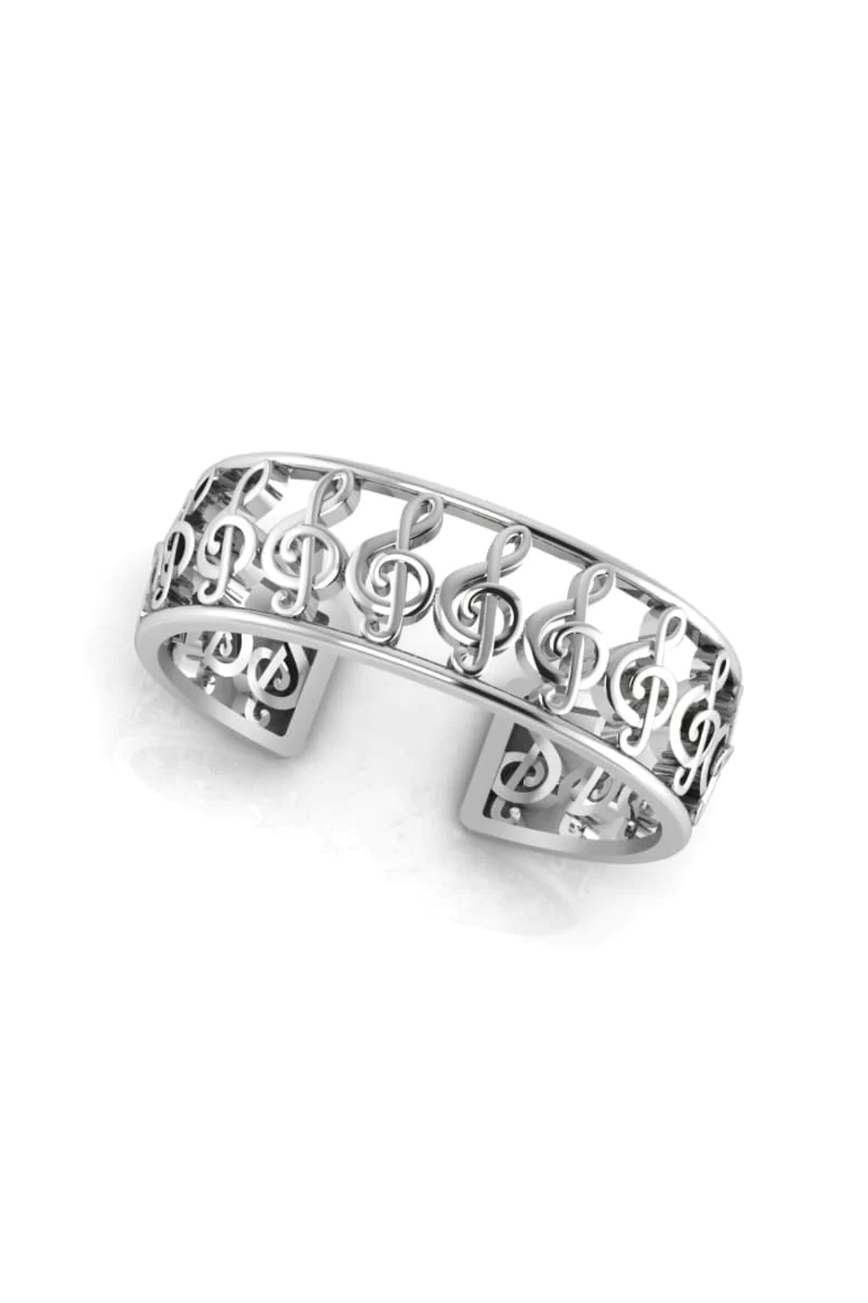 White Finish Musical Note Cuff In Sterling Silver by KRYSALIIS KIDS at ...
