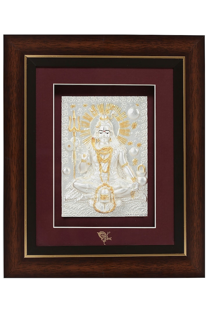 Pure Silver & Wooden Lord Shiva Photo Frame by KRYSALIIS HOME at Pernia ...