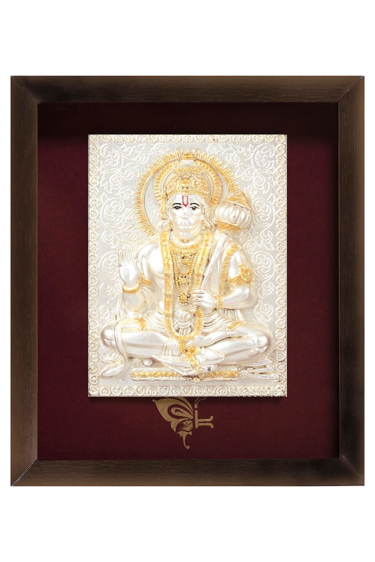 Pure Silver & Wooden Lord Hanuman Photo Frame by KRYSALIIS HOME at ...