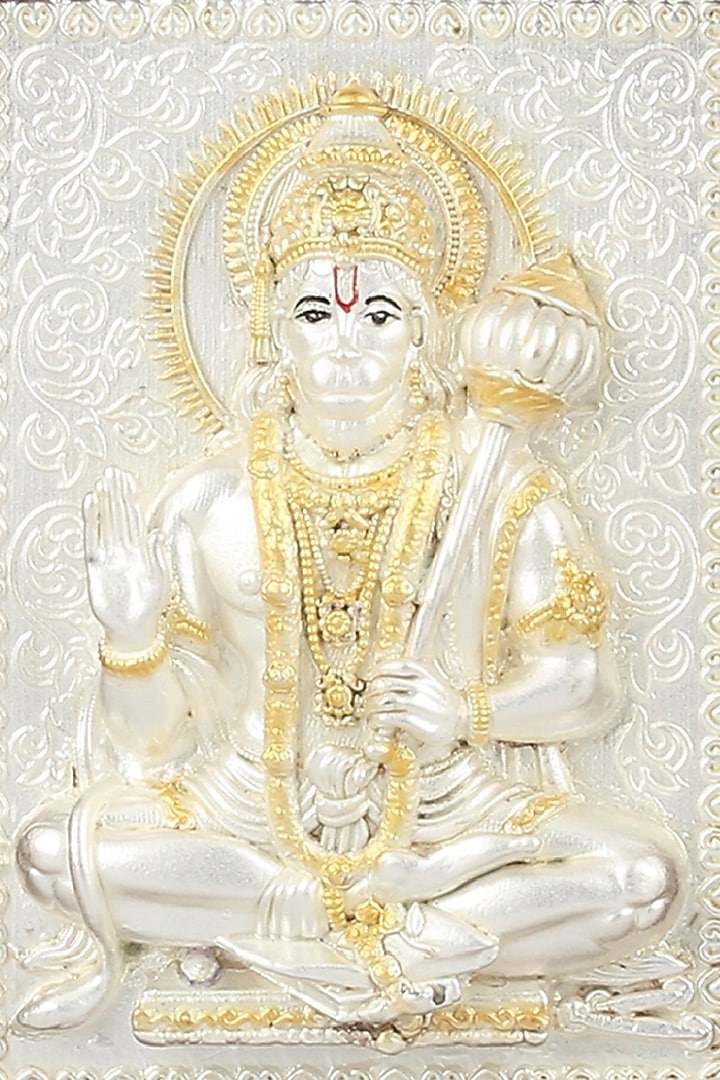 Pure Silver & Wooden Lord Hanuman Photo Frame by KRYSALIIS HOME at ...