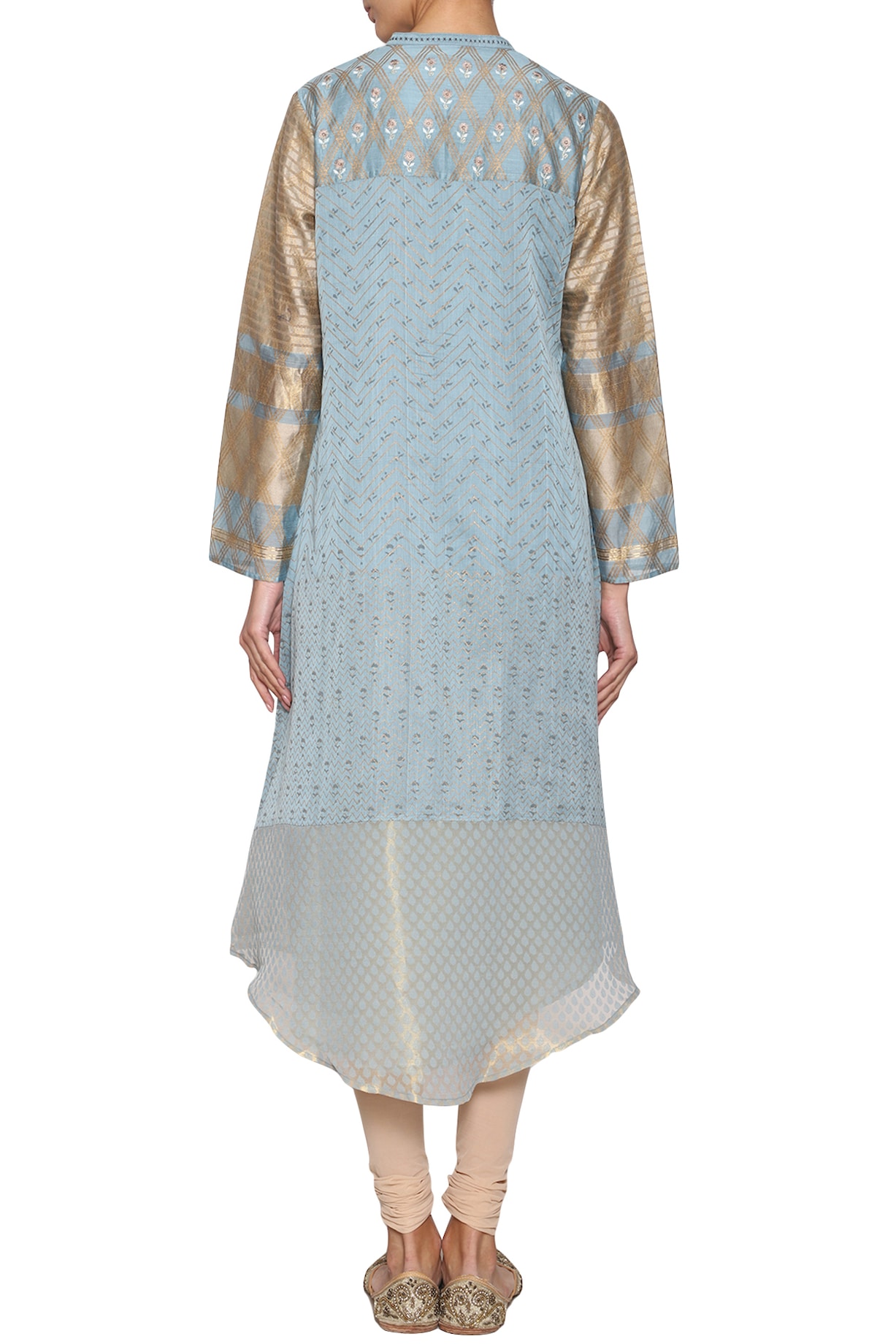 Silver blue embroidered tunic available only at Pernia's Pop Up Shop. 2024